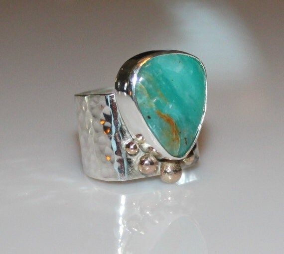 peruvian opal ring blue opal ring mixed metal peruvian