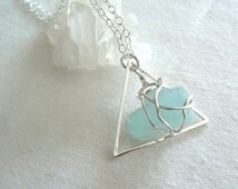 Unique blue triangle stone related items | Etsy