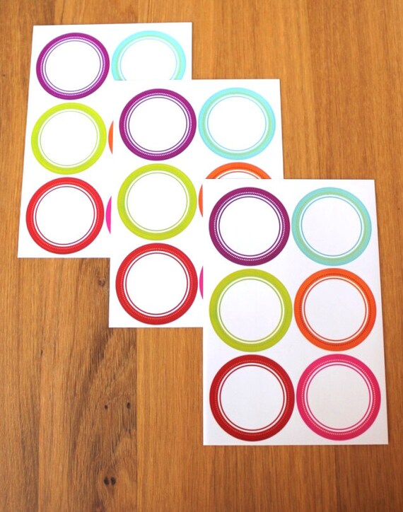 Round Sticker Set18 Bright Circle StickersBright Colored