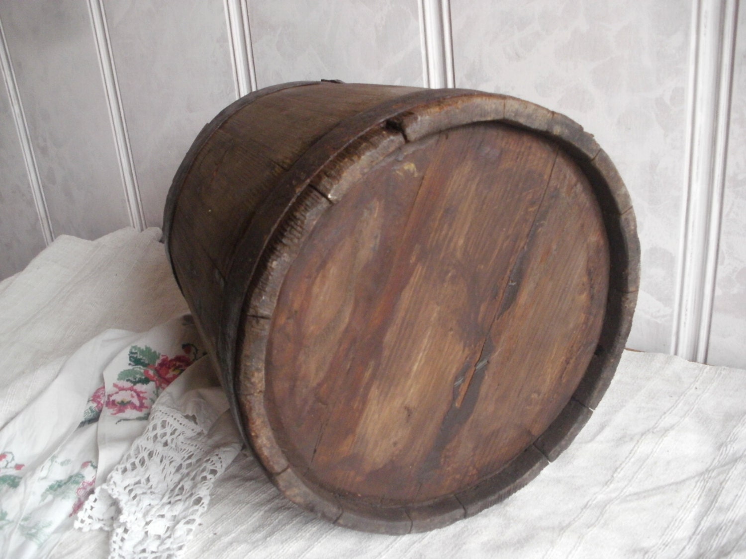 Rustic home decor Primitive antique bucket Wood by VintagePresents