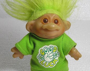 Green hair troll | Etsy