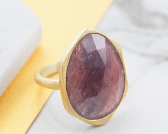 Unique natural ruby ring related items | Etsy