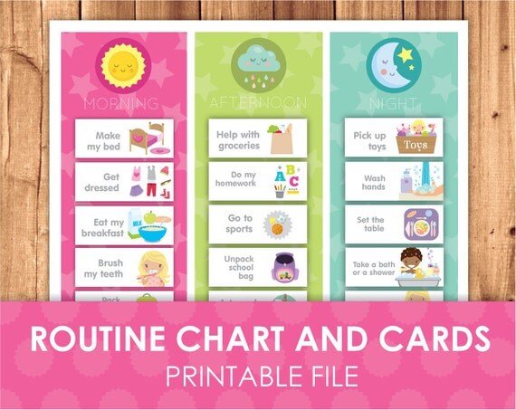Daily Routine Printable Chart & Cards by Little Graphics | Catch My Party