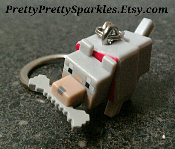 Minecraft Wolf Latching Keychain mini figure keychain series