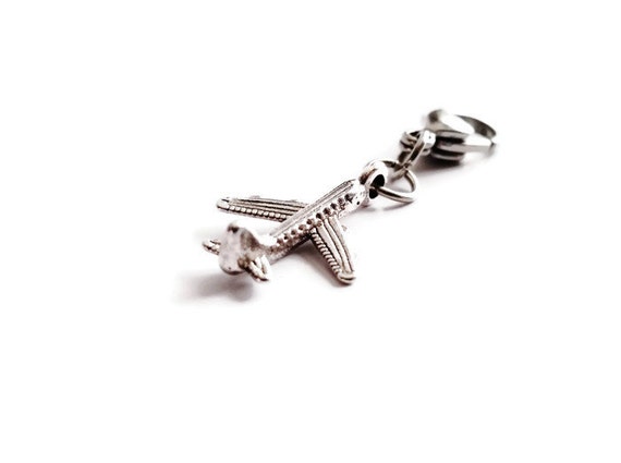 Airplane Zipper Pull Charm Pilot Gift by SignatureEnchantment