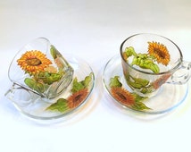 Unique sunflower cup related items | Etsy