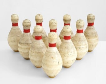 Items similar to Clear Crystal Beaded Bowling Pins on stainless steel ...