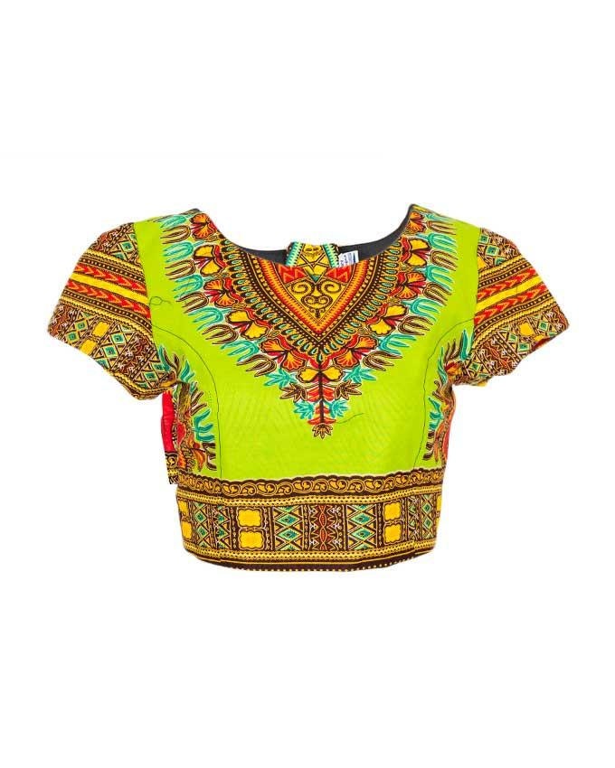 Dashiki Style Crop Top African Print Crop Top By Letukenya On Etsy