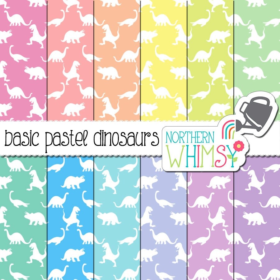 Baby Digital Paper pastel dinosaur by NorthernWhimsyDesign
