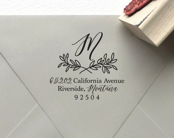 Items similar to Chic Flourish Address Stamp - Calligraphy - Script ...