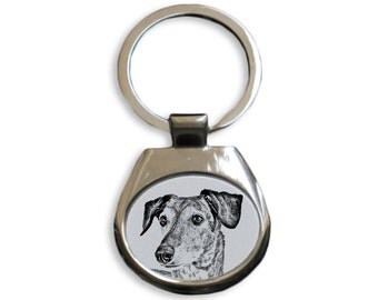 Whippet millesimal fineness 999 dog keyring by ArtDogshopcenter