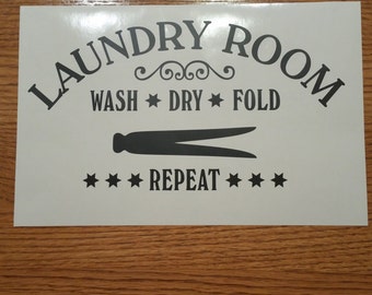 Laundry room decals | Etsy