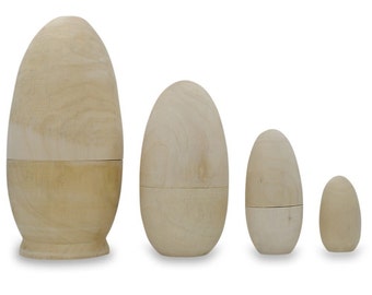 Blank Matryoshka Easter Egg Nesting Doll Bare Wood Russian