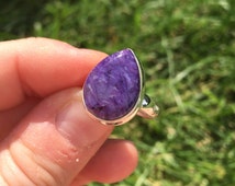 Unique charoite ring related items | Etsy