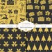Black and Gold Christmas Digital Papers with christmas