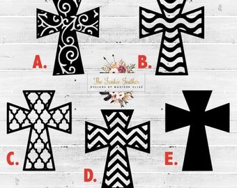 Chevron cross decal | Etsy
