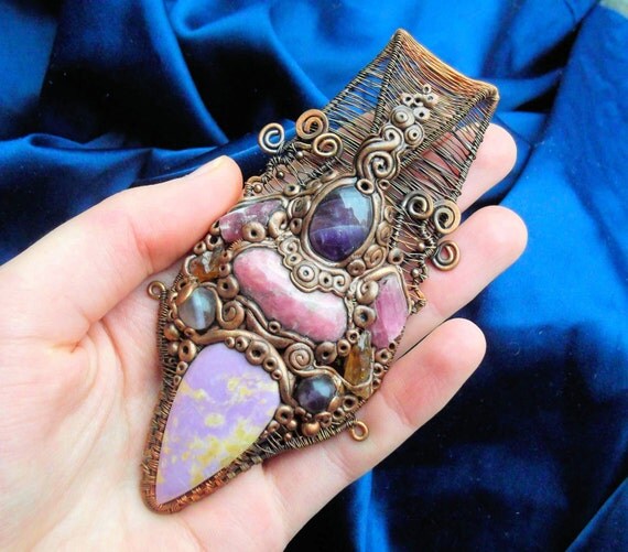 Loving Kindness Purple Phosphosiderite Rhodonite Amethyst