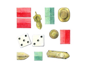 Monopoly game pieces | Etsy