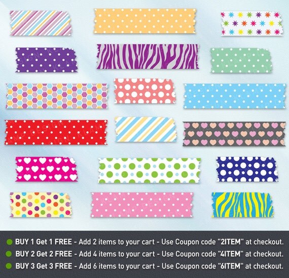 Digital Washi Tape Washi Tape Clipart Digital by KlampDesign