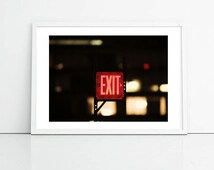 Unique exit sign related items | Etsy