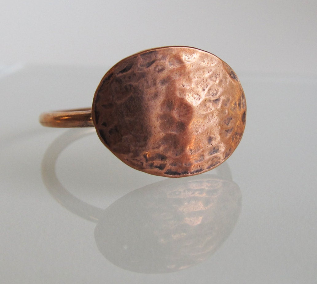 Solid Copper Ring Hammered Copper Ring Unique Rings for