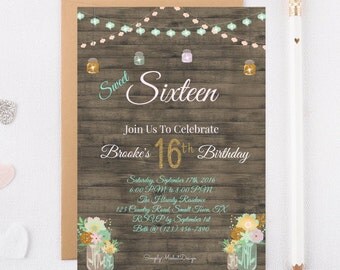 Sweet 16 invitation | Etsy