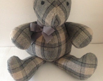 Plaid teddy bear | Etsy