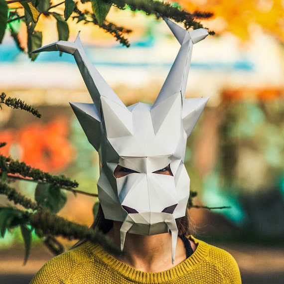 Paper Chinese Dragon Mask Printable Mask DIY instant
