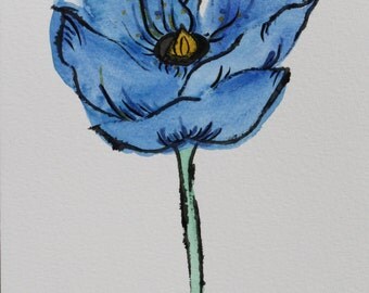 Poppy line art | Etsy