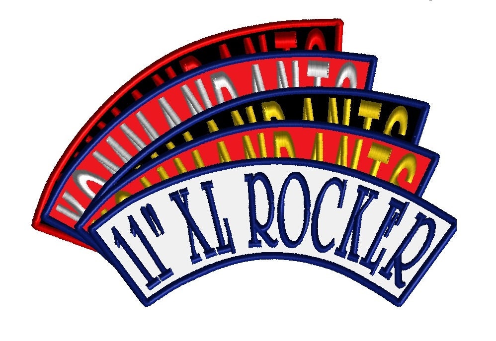 Custom Embroidered Top Rocker Name Patch Iron on Customized