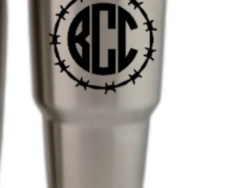 Barbed wire monogram | Etsy