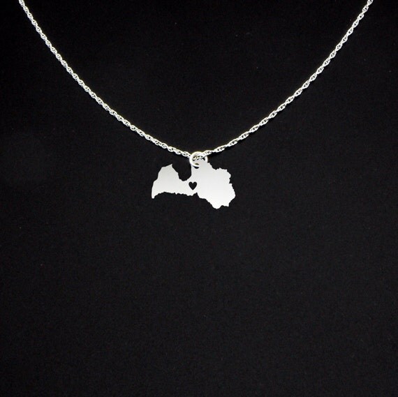 Latvia Necklace Latvia Jewelry Latvia Gift