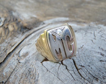 Mens initial ring | Etsy