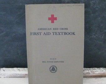 Items similar to Vintage American Red Cross First Aid Textbook, Revised ...