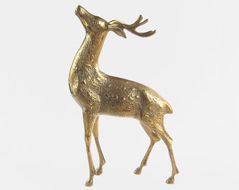 Gold deer figurines | Etsy