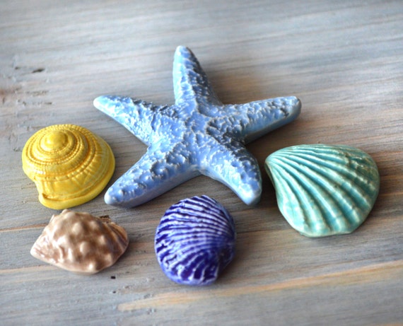 Small Sea Shells Ceramic Shells Ceramic Beach Decor
