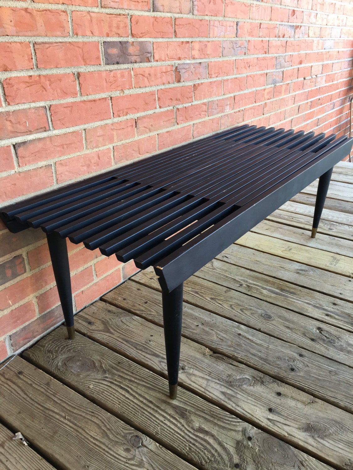 Expandable Slat Bench Coffee Table Mid Century Modern George Nelson ...