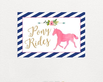 Custom Pony Sign. Custom Horse Sign. Horse Party Printables.
