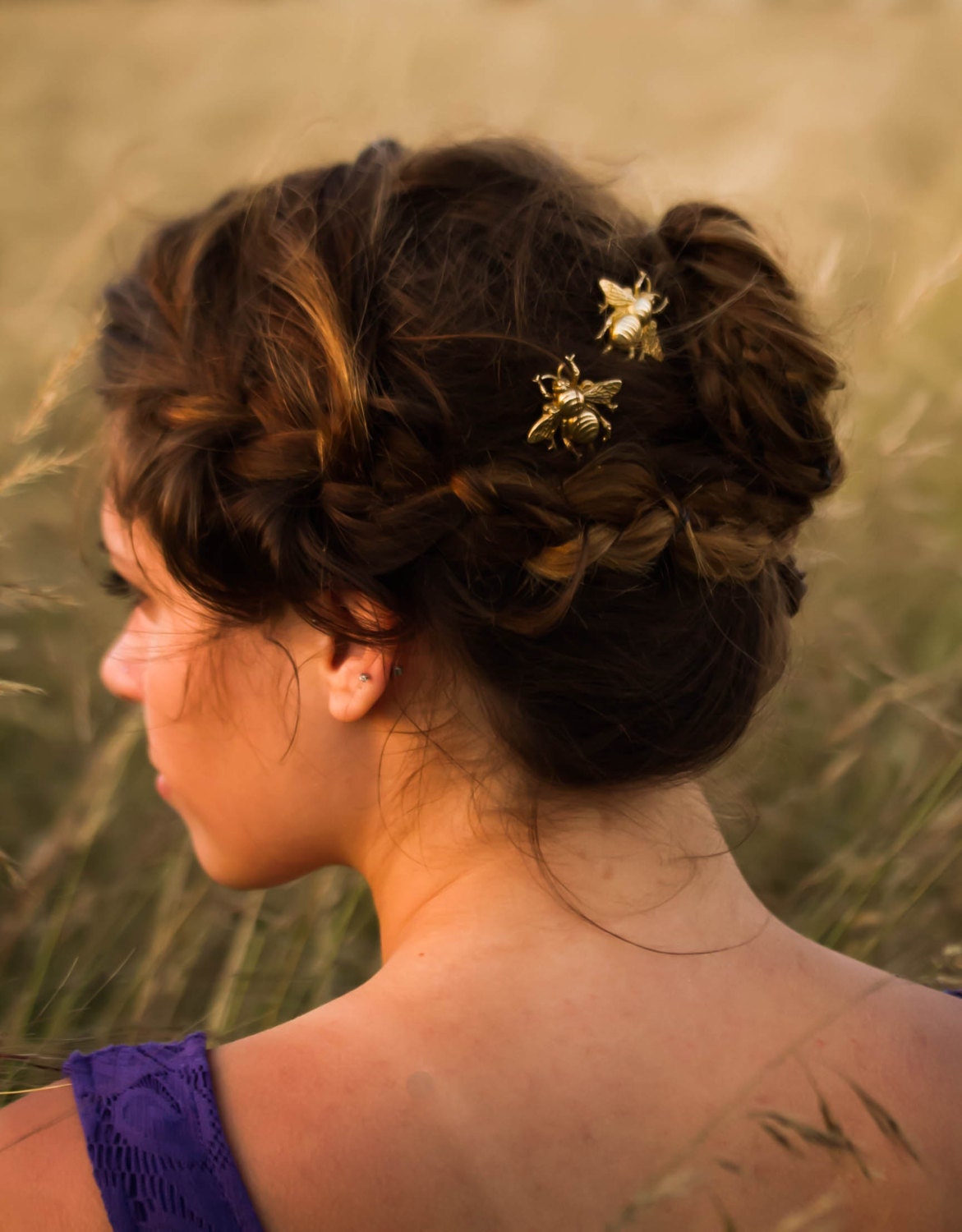 Bee Hair Clips Bee Hair Pin Gold Bumble Bee Bobby Pins Cute