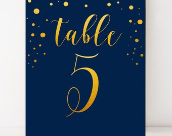 Navy table numbers | Etsy