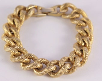 Heavy gold bracelet | Etsy