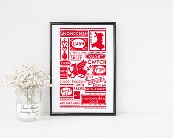 Welsh red dragon | Etsy