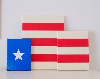 American Flag Art Print of Watercolor Painting Flag Art