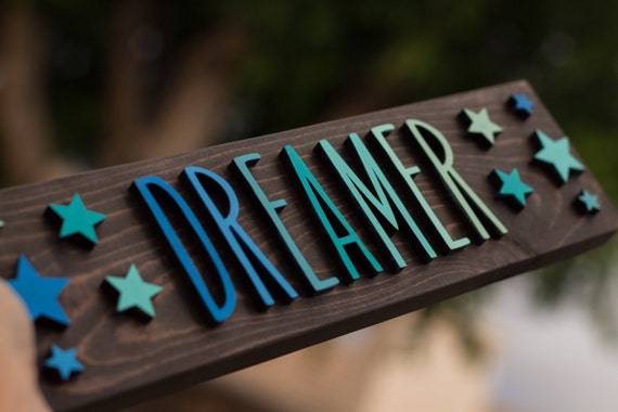 Items similar to Dreamer custom wood sign on Etsy