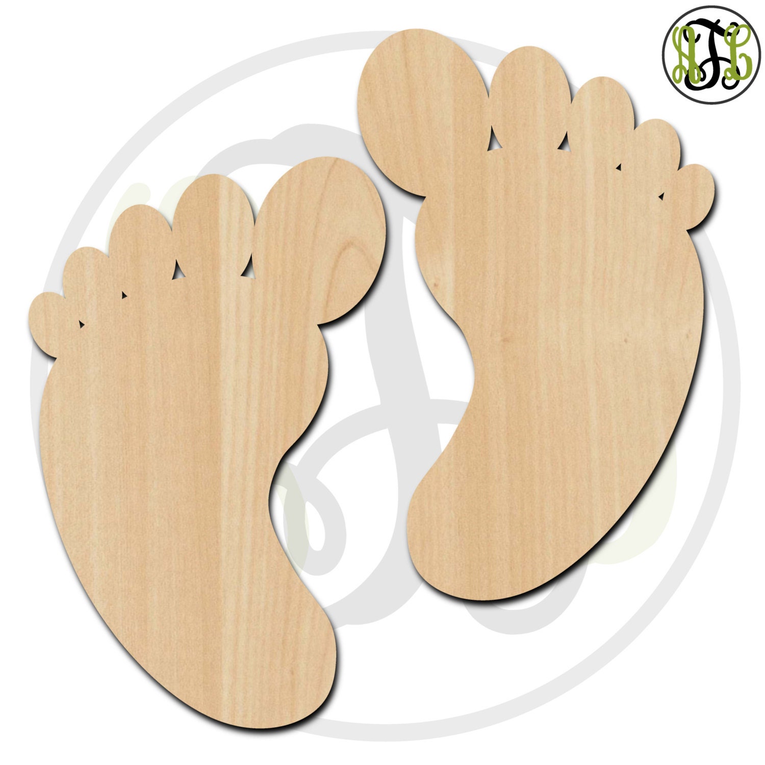 Pair of Baby Feet - 30057- Cutout, unfinished, wood cutout, wood craft ...