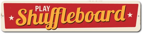 Play Shuffleboard Sign Custom Tournament Game Winner Gift