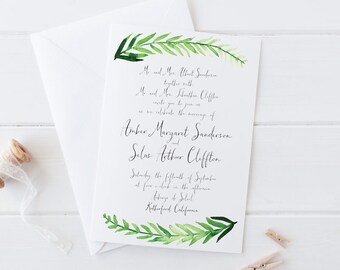 Items similar to Custom Handpainted watercolor wedding invitations ...