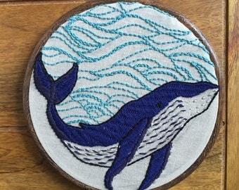 Whale embroidery | Etsy