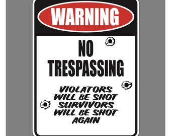 No warning shot sign | Etsy