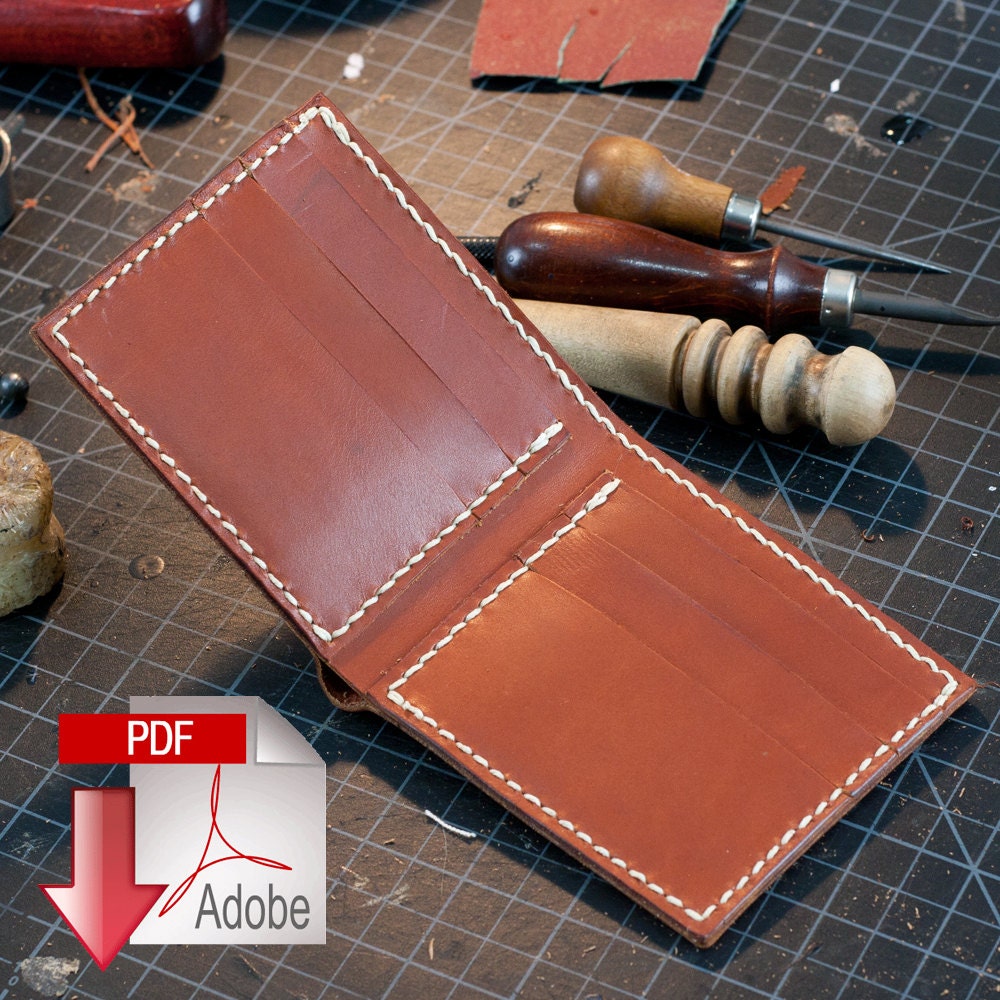 Classic Leather Bi Fold Wallet Digital Template 8 5 X 11